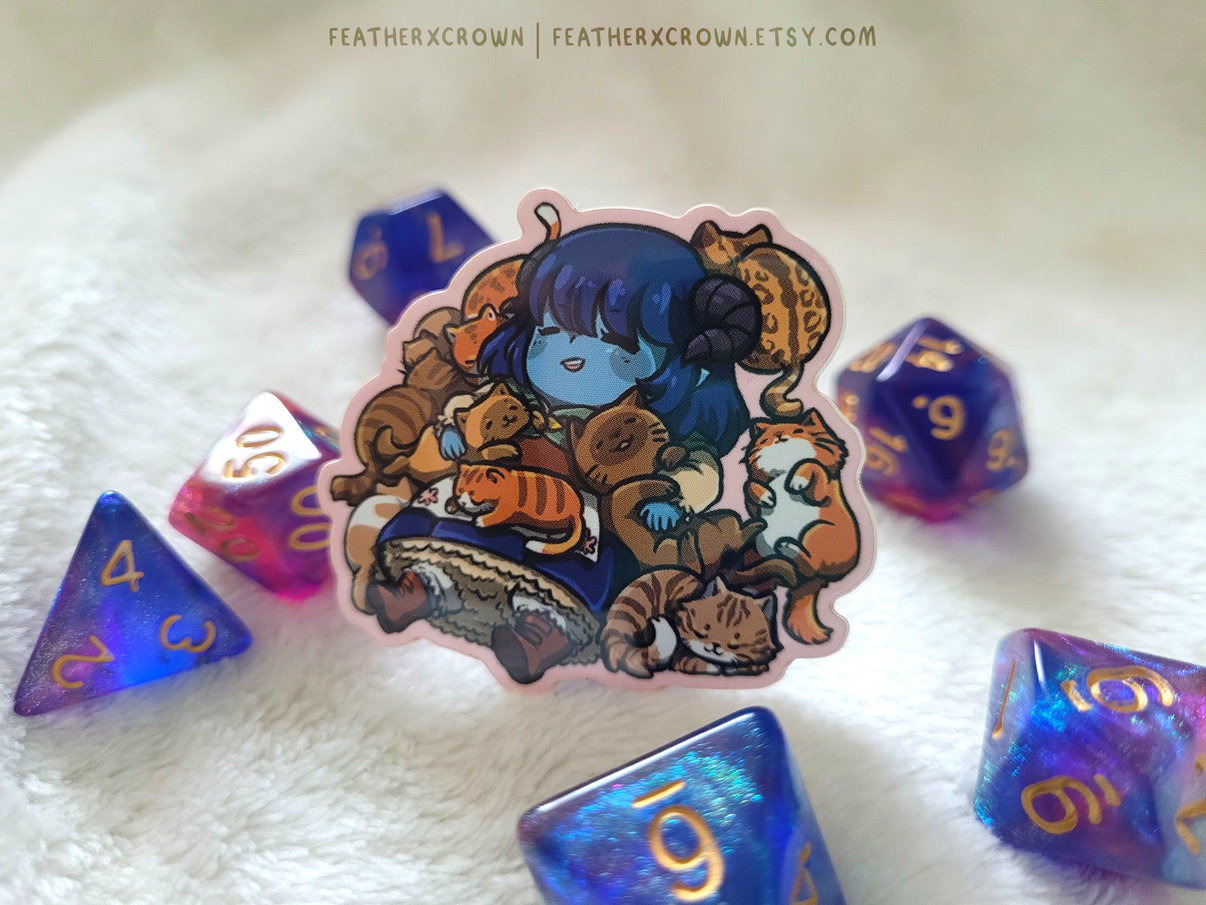 Jester & Cats Vinyl Stickers – Dapper Cat Dice